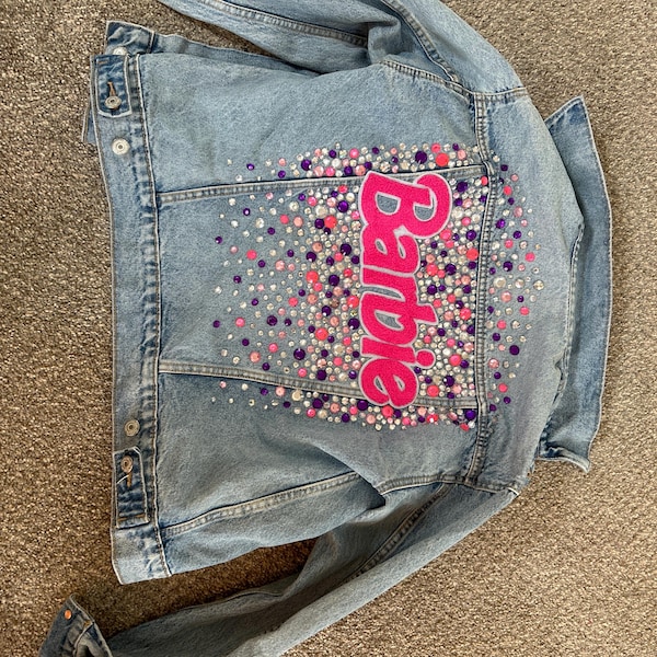 Custom Upcycled Denim Jacket: Handcrafted Cheer Mom Chenille Patch and ...