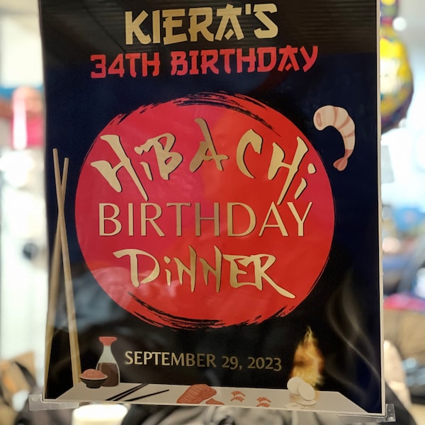 Hibachi Welcome Sign, Hibachi Birthday, Japanese Restaurant Party ...