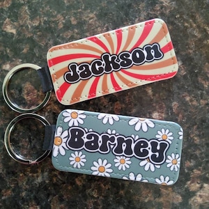 PU Vegan Leather Custom Name Softball Key Chain, Personalized Sports ...