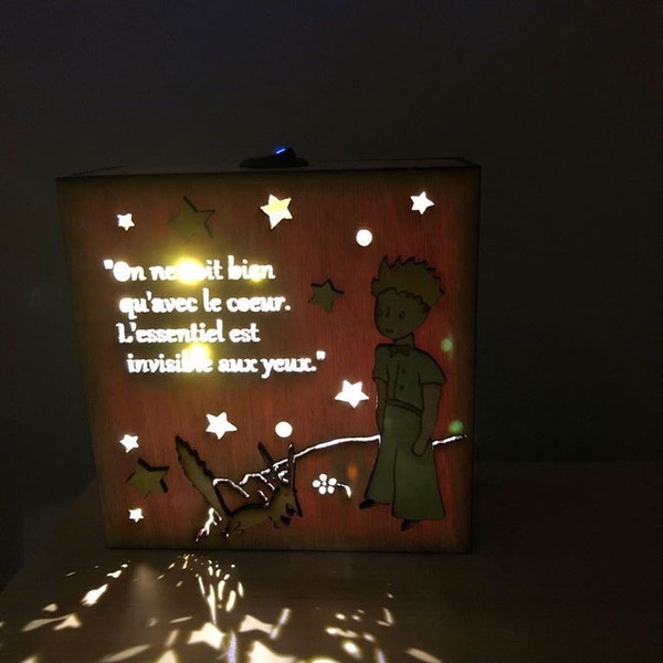 The Little Prince Night Light / Wood Box Night Light / Light Box - Etsy
