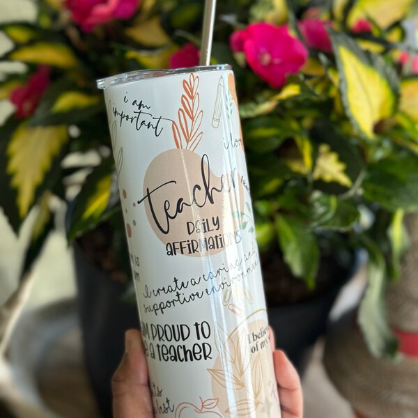 20 Oz Skinny Tumbler Teacher Life Sublimation Design PNG Instant ...