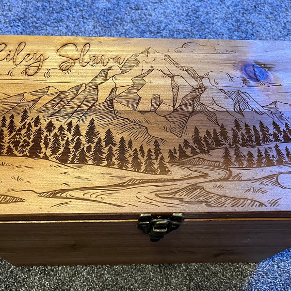 Personalized Cedar Custom Keepsake Box – Engraved Wooden Memory Box ...