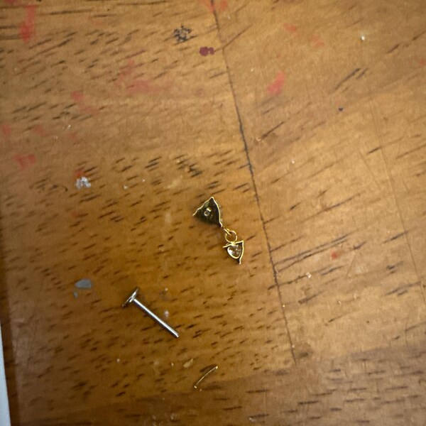 20G/18G/16G Dangle Heart CZ Drop Stud Push Pin Labret, Helix Cartilage ...