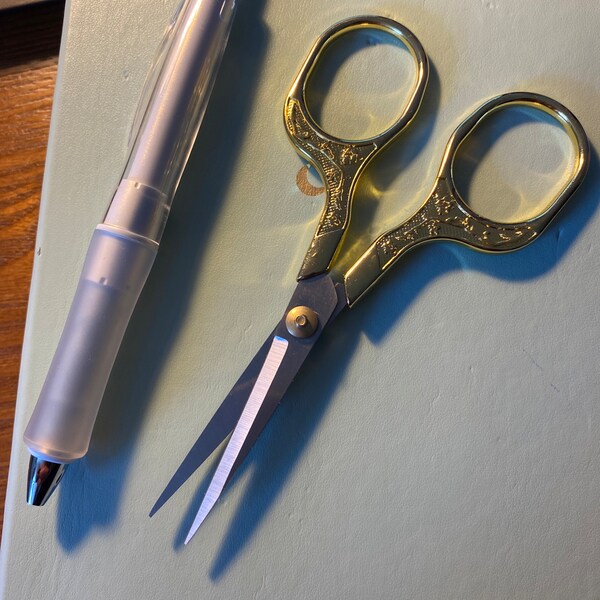ONE Pair GOLD Retro Inspired Office Scissors Stationery Embroidery ...