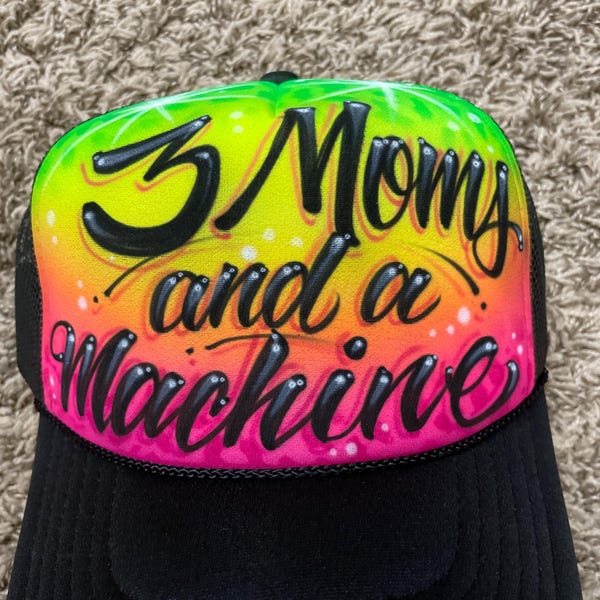 Airbrush Trucker Hat Custom, 5 Panel Graffiti Trucker Hat, Trendy Cool ...