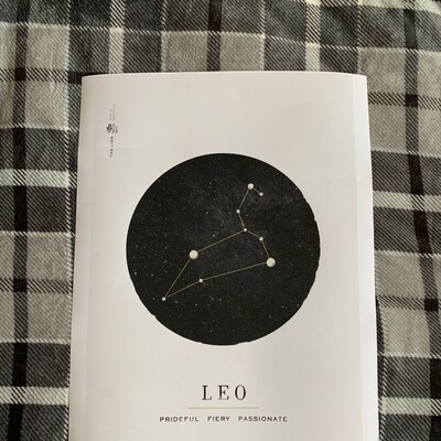 Navy Blue Leo Astrology Print Digital Download - Etsy
