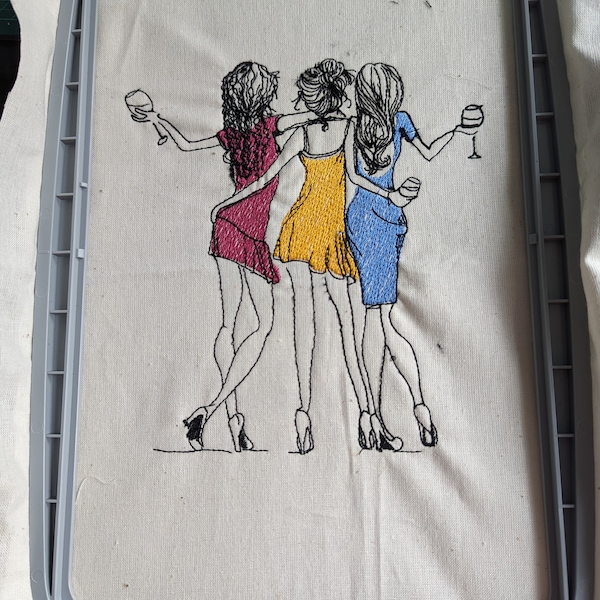 Girls Embroidery Design, Best Friends Girlfriends and Party Motif ...