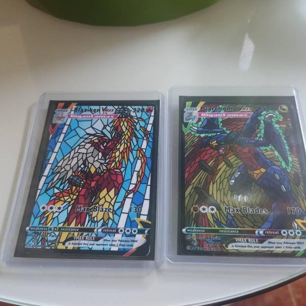 Cynthia's Garchomp Ex & Roserade Full Art Proxy Pokemon Card Set X2 ...