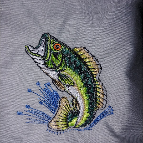 Bass Embroidery Design. Machine Embroidery Design. Fishing Embroidery ...