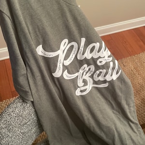 Play Ball Shirt, Baseball Tee, Vintage Retro Design, Softball, Tee Ball ...