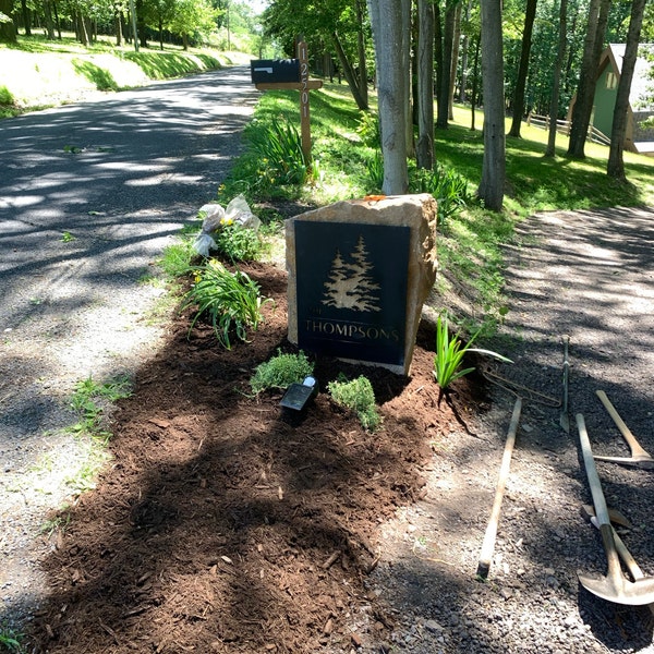 Metal Address Sign With Evergreens, Address Sign With Tree - Etsy