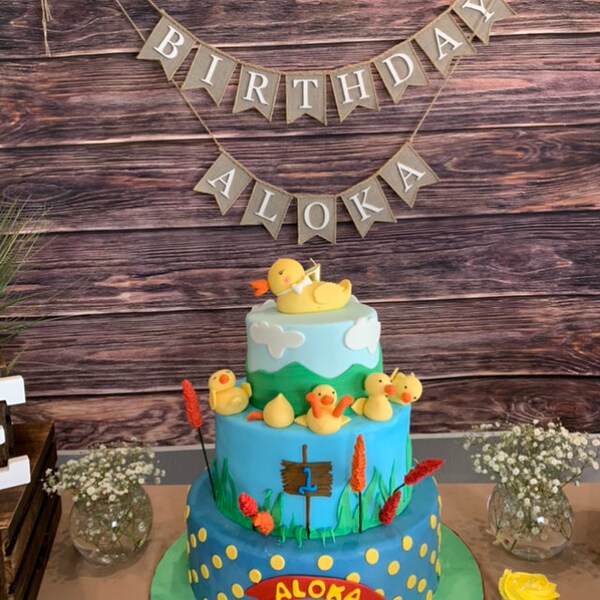 Happy Birthday Banner, Happy Birthday Burlap Banner, Happy Birthday ...