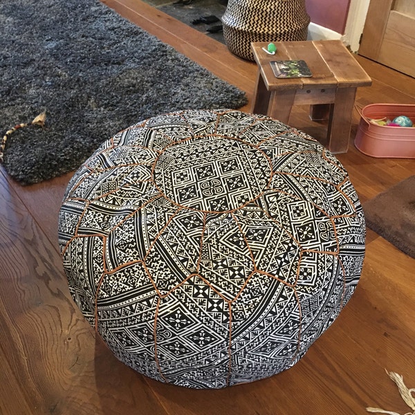Handmade African Fabric Pouf: Moroccan Ottoman Footstool Cover - Etsy