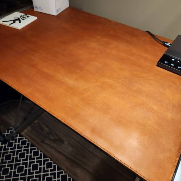 Leather Desk Mat Large Desk Pad Personalized Desk Blotter Custom Size ...