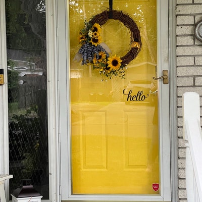 Front Door Decal, Personalized Decal, Custom Vinyl Lettering, Hello ...
