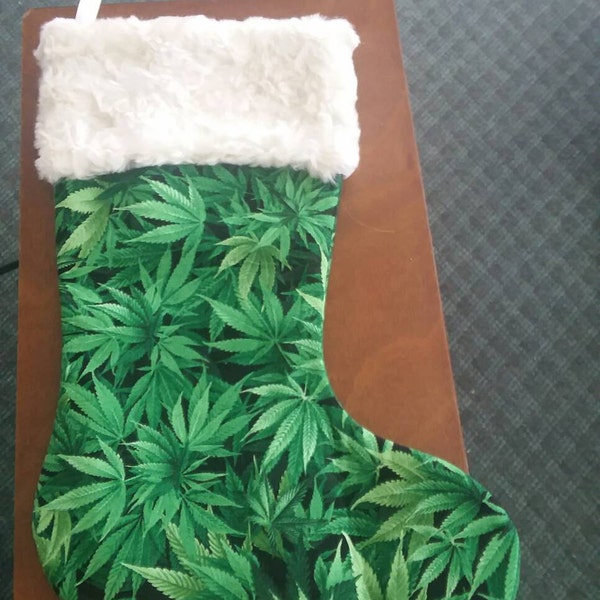 Cannabis Christmas Stocking, Weed Christmas Decoration, Optional Coffee ...