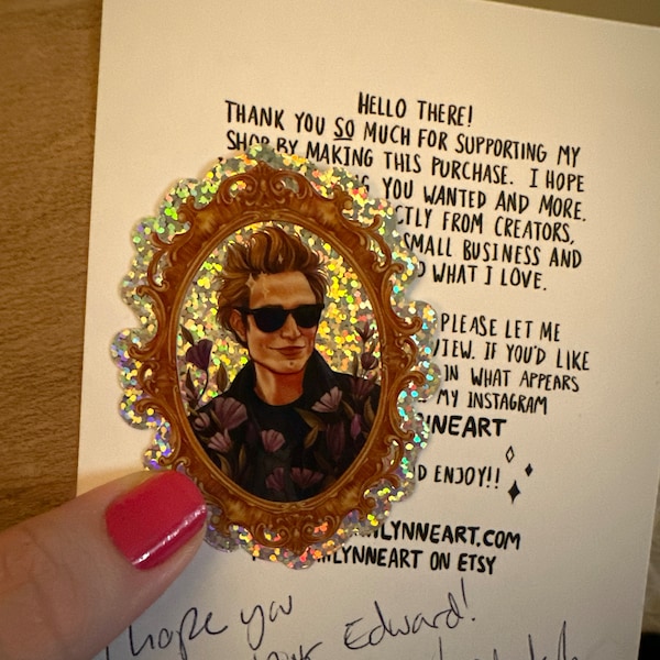 Sparkly Edward Cullen Twilight Glitter Sticker - Etsy