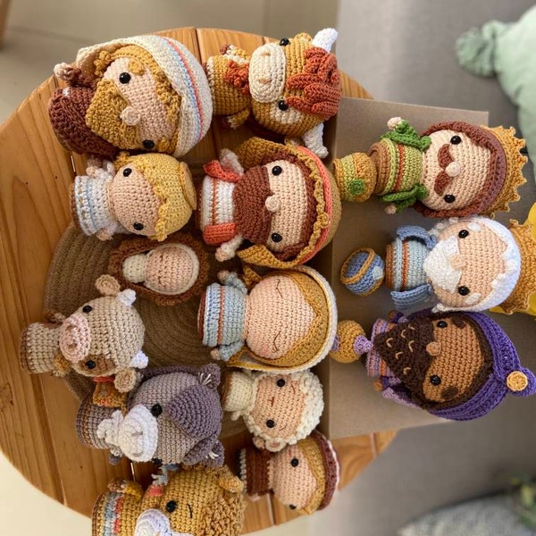 Nativity Set Crochet Pattern Shepherd Camel Angel Ox Calf Bull ...
