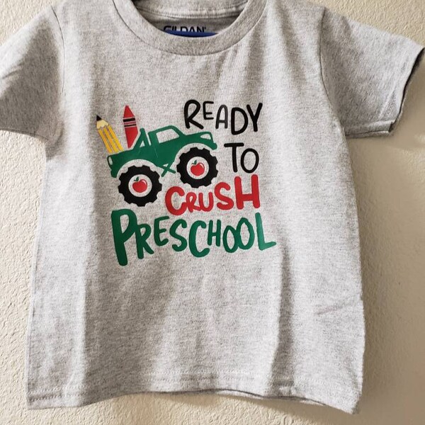 Ready to Crush Preschool Svg, Back to School Cut Files, Monster Truck ...