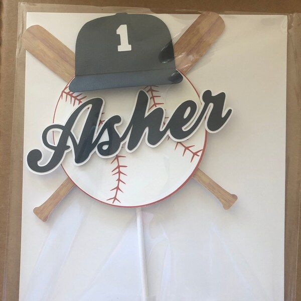 Personalized Baseball Cake Topper: Ball Bat Theme Party Decoration - Etsy