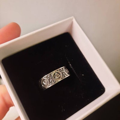 Daedric Runes Ring, LARP Jewelry, Fantasy Daedra Ring, Oblivion Runes ...