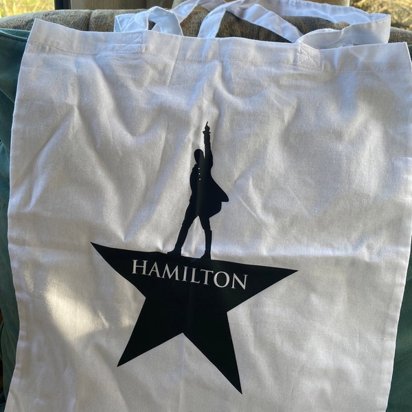 Hamilton Tote Bag White With Black Logo - Etsy
