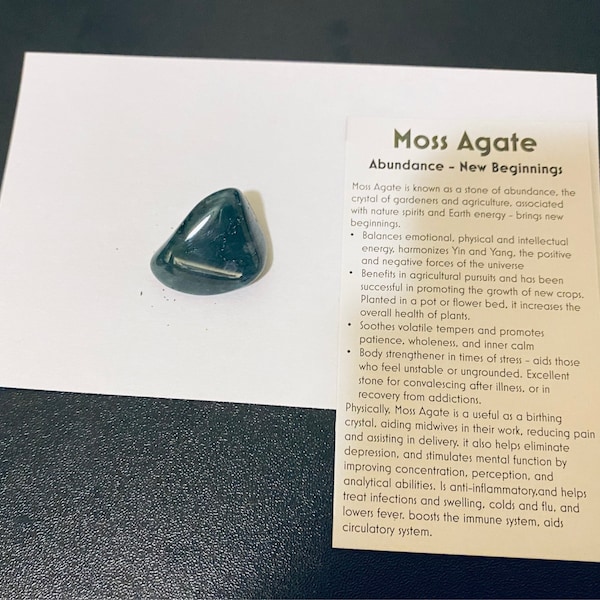 Moss Agate Tumbled Stone - Multiple Sizes Available - Tumbled Moss ...