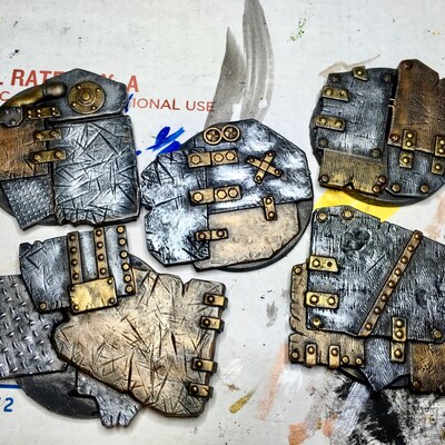 Scrap Metal Miniature Base Set 3D Printed Resin Miniature Tabletop Role ...