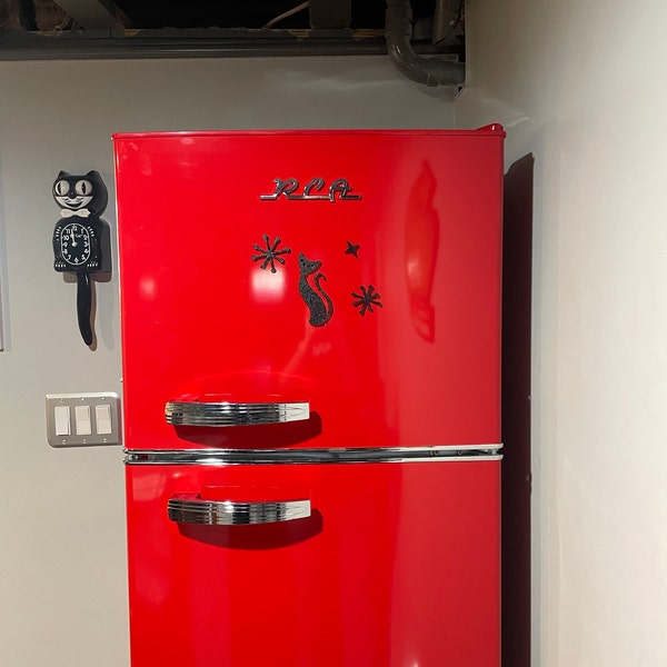 Midcentury Modern Vintage Style Atomic Cat Fridge Magnets Art ...