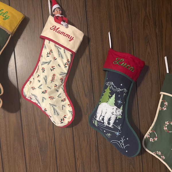 Personalized Christmas Stockings Embroidered Rustic Stocking With ...