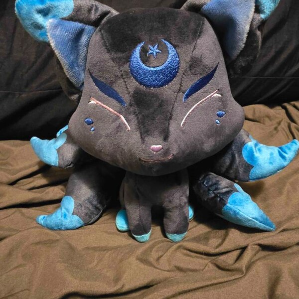 Kawaii Kitsunes Zenith Plushie | Cute Kitsune Plushie | Dark Moon Fox ...