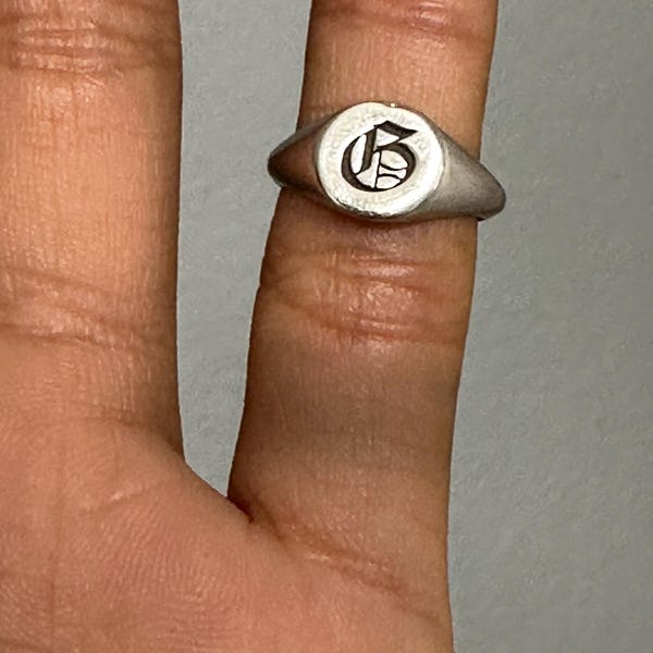 14K Gold Filled Personalized Signet Ring, Monogram Initial Ring - Etsy