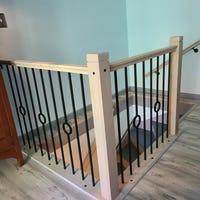 Set of 10- Black Metal Balusters 9/16" Round Bar Wrought Iron Stair ...