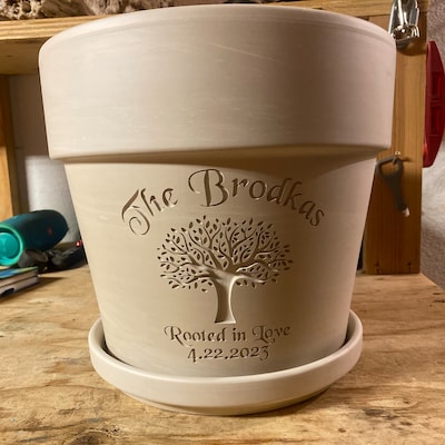 Engraved Memorial Flower Pot Custom Carved Terra Cotta - Etsy
