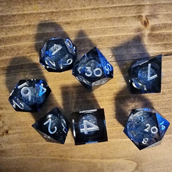 Metal Dice / Ice Storm / Dnd Dice Metal / Blue Luminance - Etsy