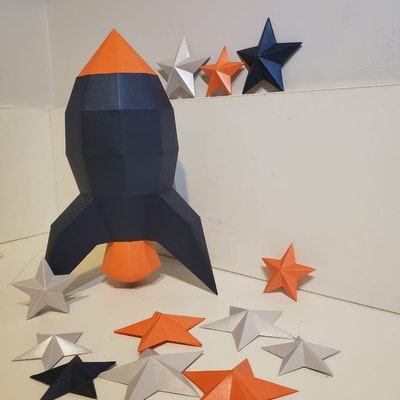 Rocket Papercraft Template, DIY Papercraft, 3D Rocket, Printable Space ...