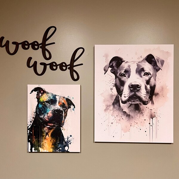 Woof Word Cut Out, Laser Cut, Wood Words, Wood Cut Word, Wall Wood ...