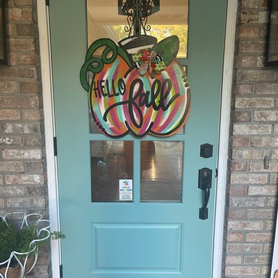 Fall Door Hanger Pumpkin Door Decor Autumn Door Sign Thanksgiving Door ...
