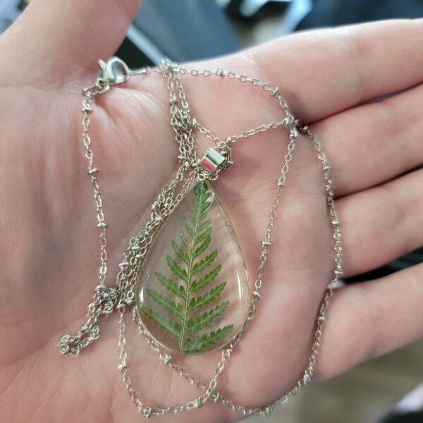 Fern Necklace,necklace, Nature Jewelry, Botanical Necklace,pressed Fern ...