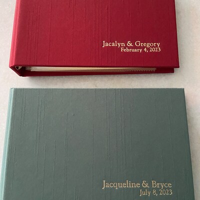 Officiant Binder With Natural Linen Personalized Gold Embossed Wedding ...