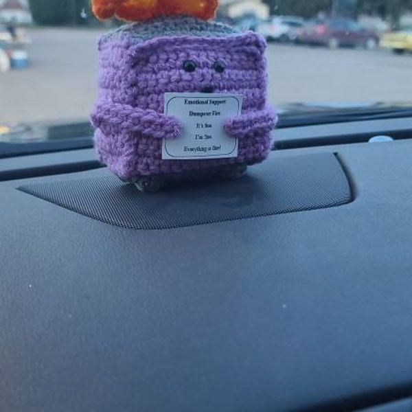Pattern and Sign Only: Dumpster Fire Emotional Support Crochet Pdf X2 ...