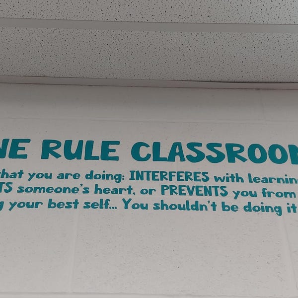 One Rule Classroom Wall Decal, Back to School Wall Decor, Be Your Best ...