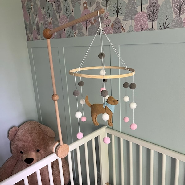 Dog Baby Mobile, Labrador Mobile Nursery, Golden Retriever Mobile, Baby ...