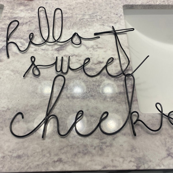 Hello Sweet Cheeks | Wire Word Sign | Bathroom Decor | Funny Bathroom ...