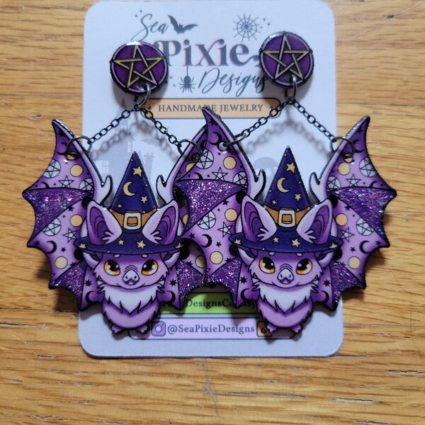 Heart Pattern Pink Bats Resin & Shrink Plastic Valentines Day Earrings ...