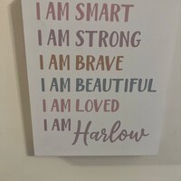 Personalized Affirmations for Kids Wall Art Set of 2 Prints ...