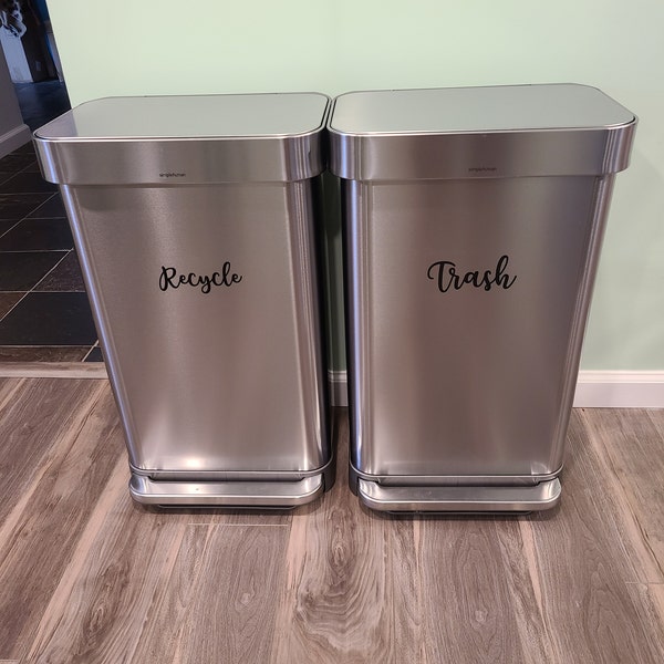 Trash and Recycle Set Decals Kitchen Decals Trash Can Decal Recycling ...