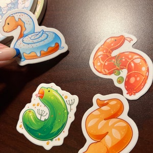Food Snakes Stickers Matte Stickers Cute Snakes Snake Illustrations ...