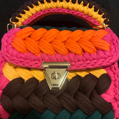 Multi Color Bag/hand Woven Bag/crochet Bag/knitted Bag/colorful Bag ...