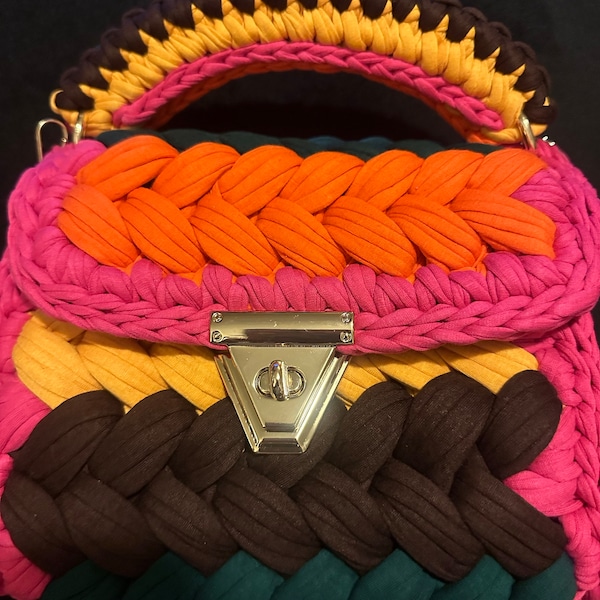 Multi Color Bag/hand Woven Bag/crochet Bag/knitted Bag/colorful Bag ...